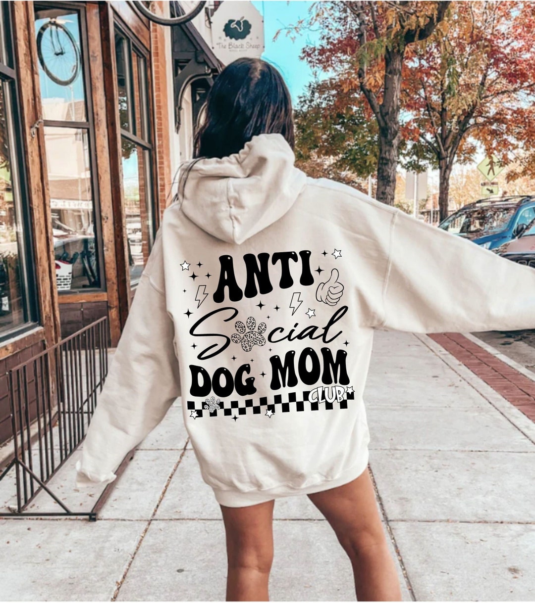 Anti Social Dog Mom Svg Png, Dog Mama Svg, Retro Wavy Text, Wavy Svg ...
