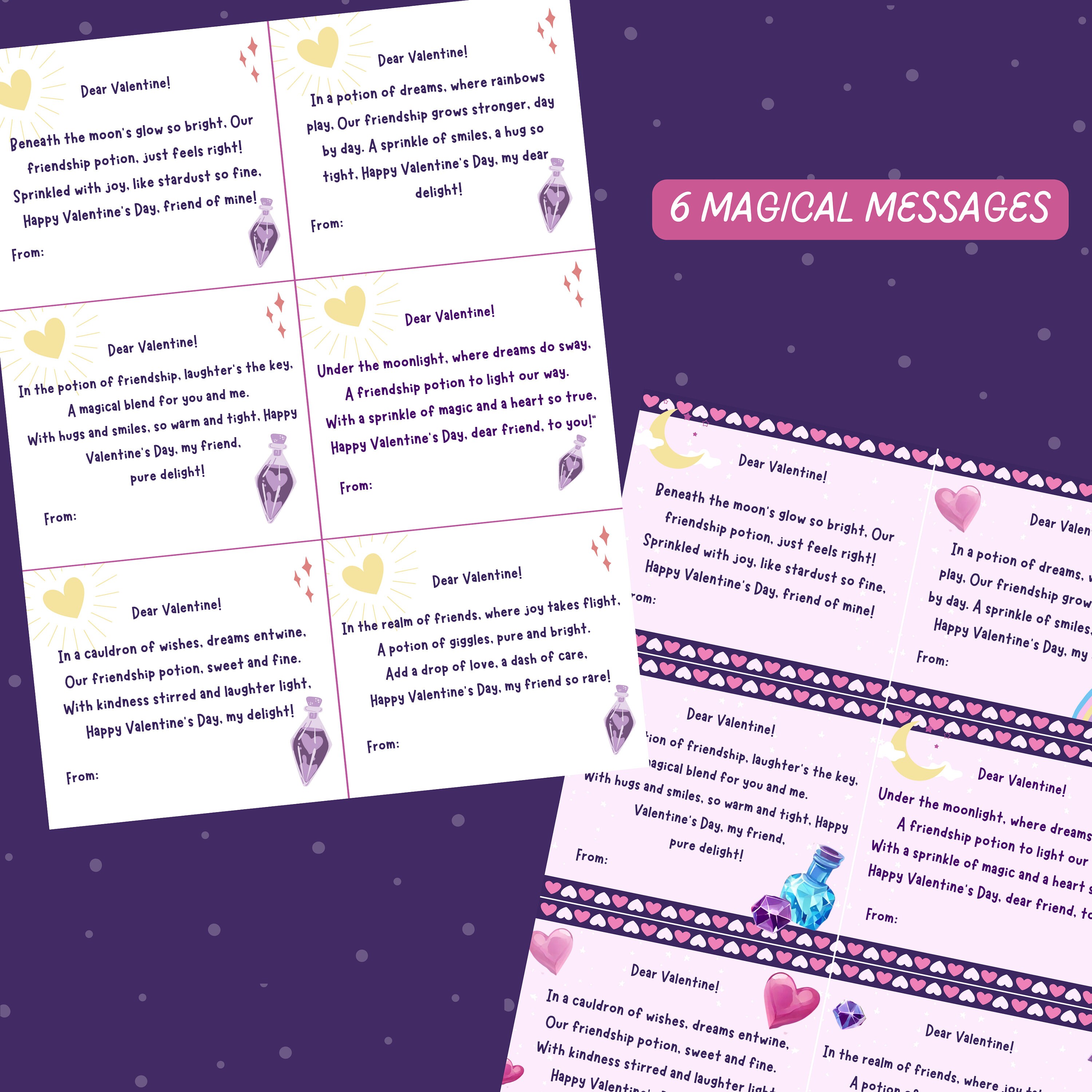 Printable Valentine Cards for Kids Instant Download Valentine's Day ...