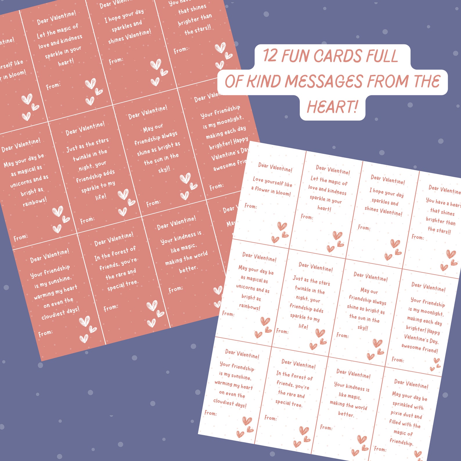 Printable Valentine Cards for Kids Instant Download Valentine's Day ...