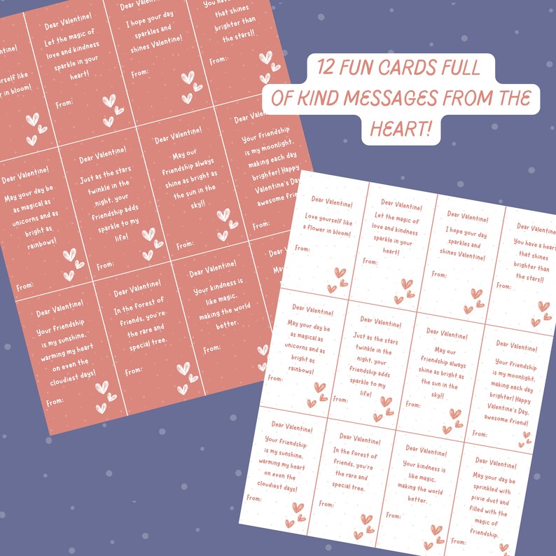 Printable Valentine Cards for Kids Instant Download Valentine's Day ...