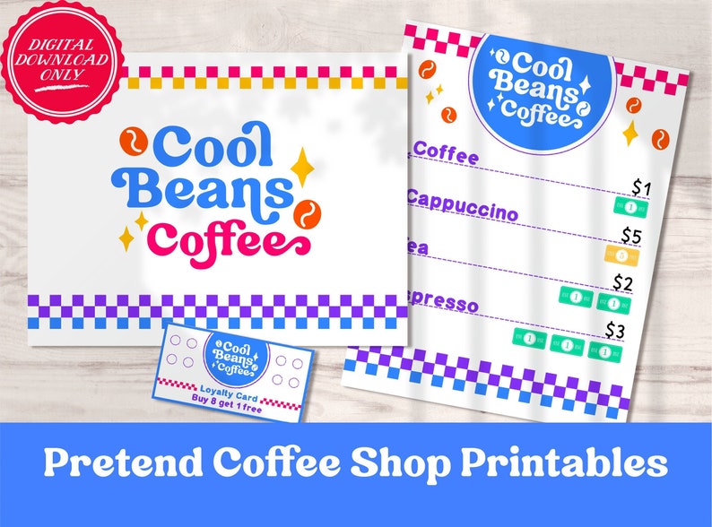 Printable Coffee Shop Pretend Play Kit | Dramatic Play Coffee Shop ...