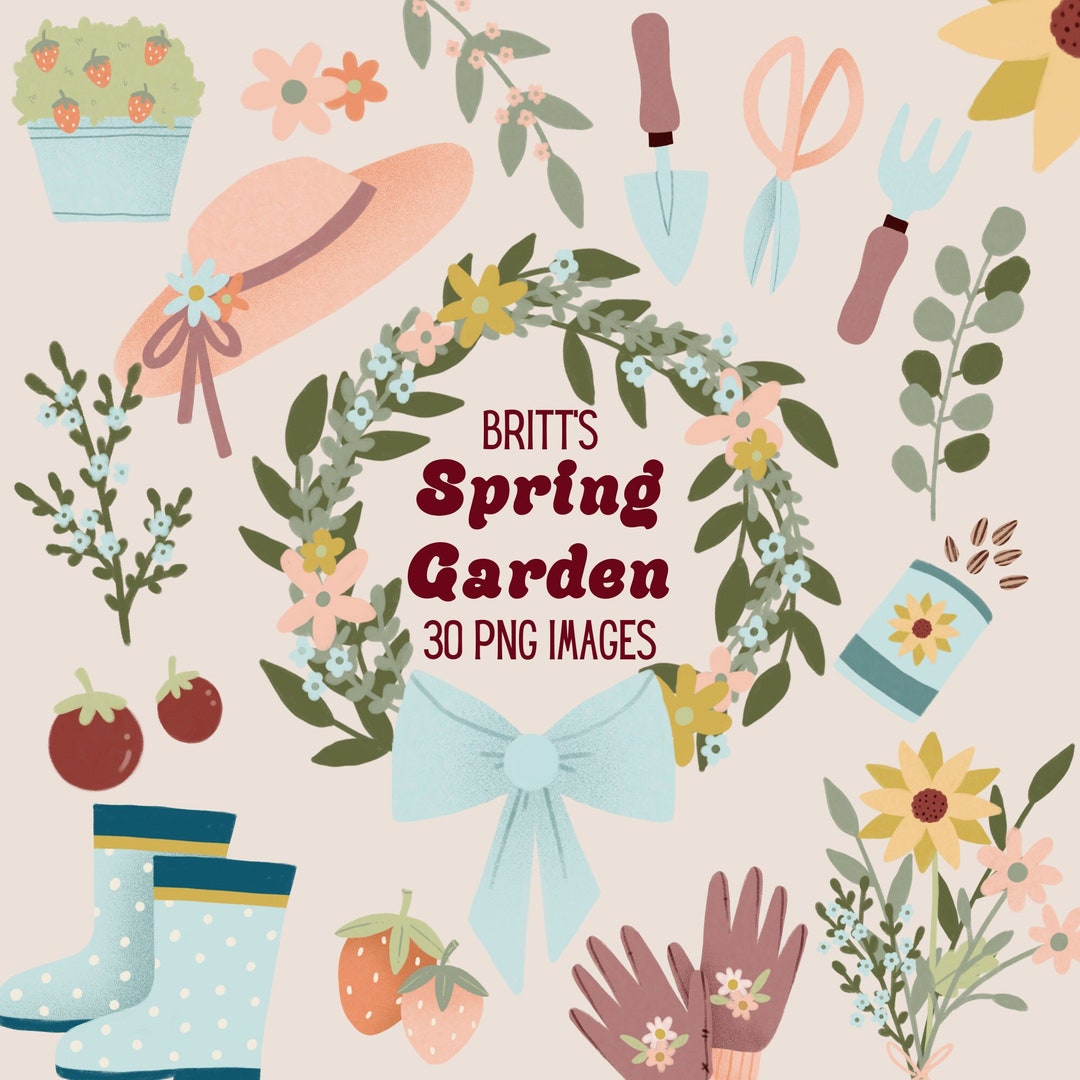 Spring Garden Clipart Spring Garden Download Instant Download Spring ...