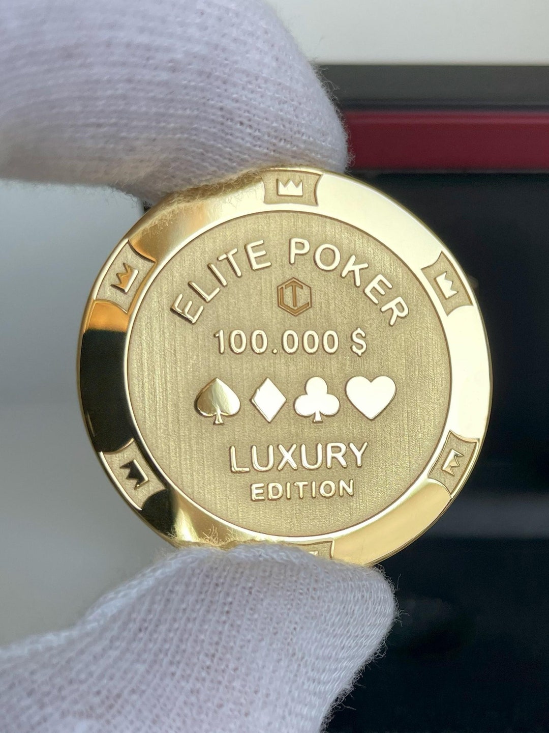 Poker Chip Silver 18kt Gold Plated, Jeton, Token, Poker, Collector's ...