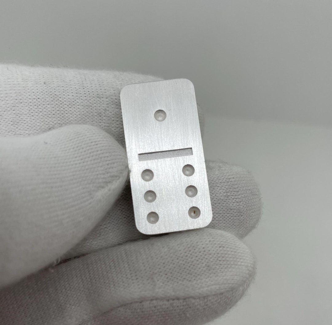 Domino Silver Bar Made of 925 Sterling Silver, Solid, Matte Finish, 16 ...