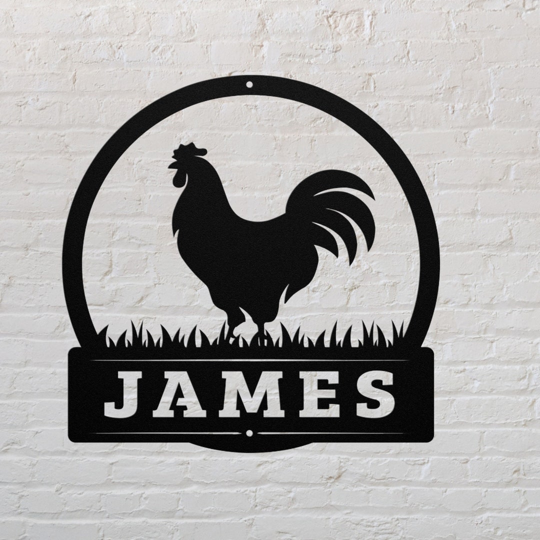 Personalized Chicken Sign Metal Hen Sign Personalized Name - Etsy