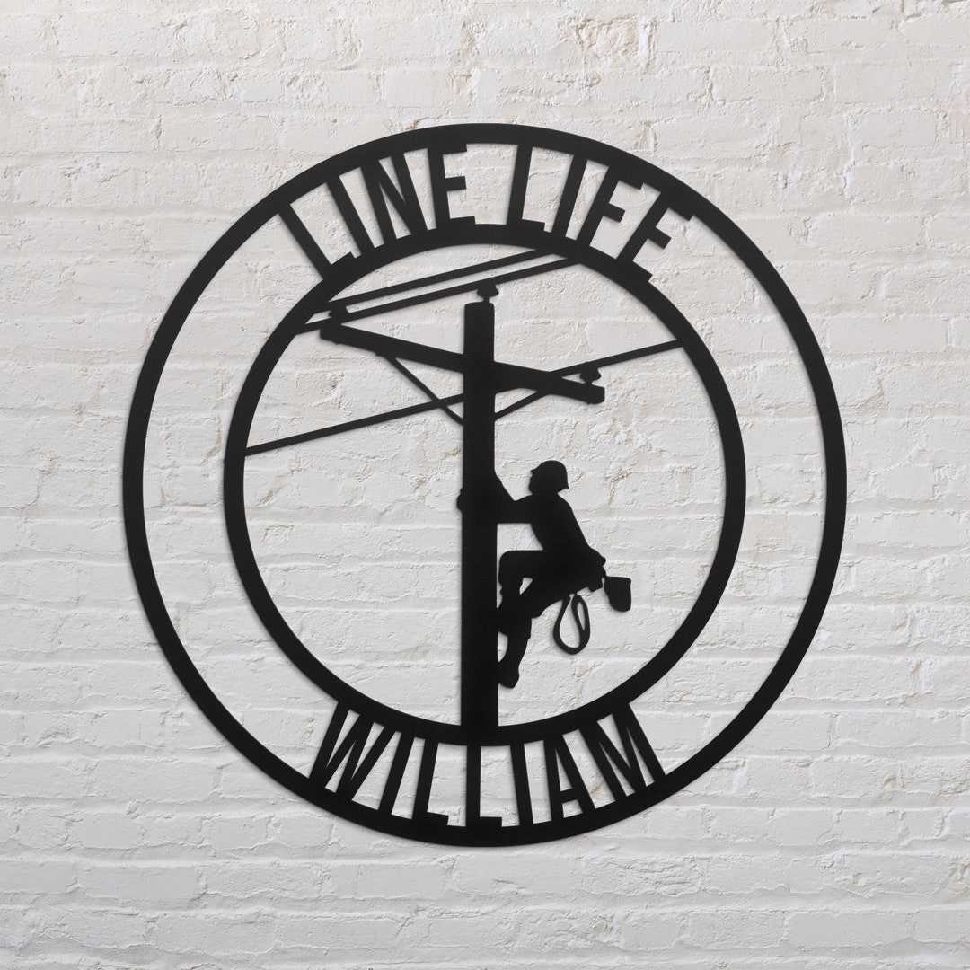 Personalized Lineman Sign, Lineman Gift, Last Name Sign, Lineman Decor ...