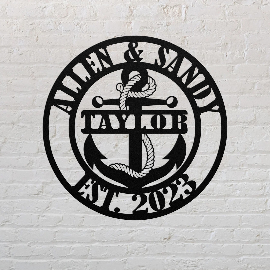 Custom Metal Anchor Sign Nautical Sign Custom Family Name - Etsy