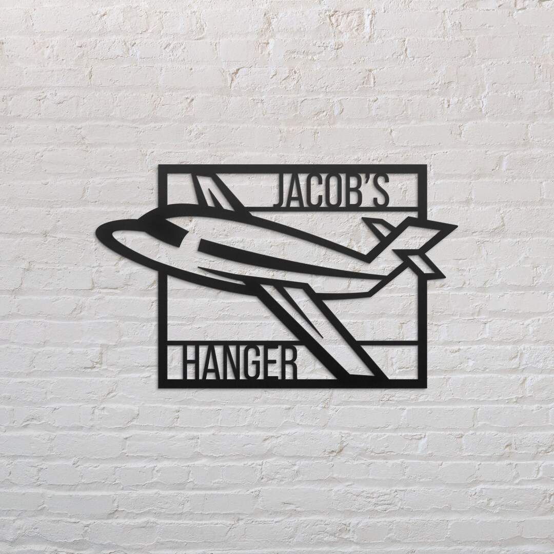 Personalized Airplane Hanger Sign, Custom Pilot Sign,metal Airplane ...