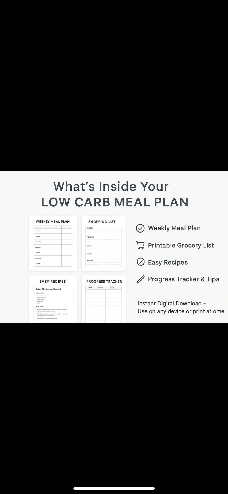 Lose Weight With Low Carb – Printable Meal Plan & Digital Diet Guide - Etsy