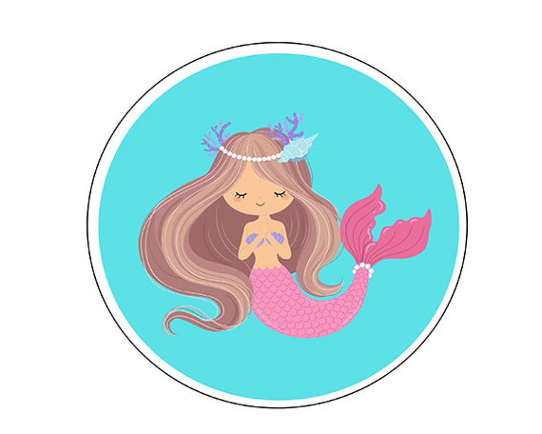 20 Printable Mermaid Stickers Colorful Kids Girls Reward Nice - Etsy