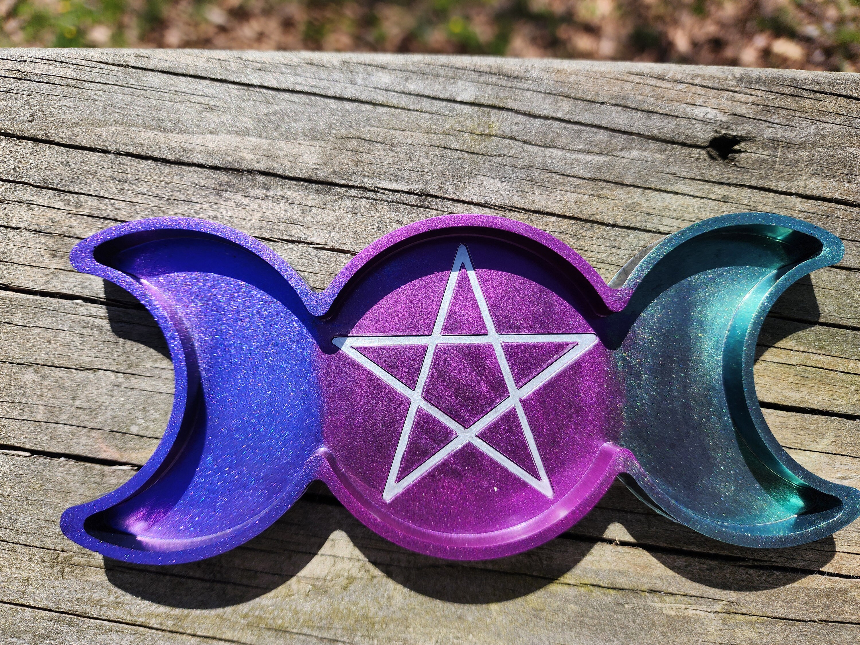 Triple Moon Resin Tray, Hand-painted Jewelry Tray - Etsy