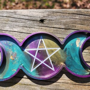 Triple Moon Resin Tray, Hand-painted Jewelry Tray - Etsy