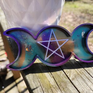 Triple Moon Resin Tray, Hand-painted Jewelry Tray - Etsy