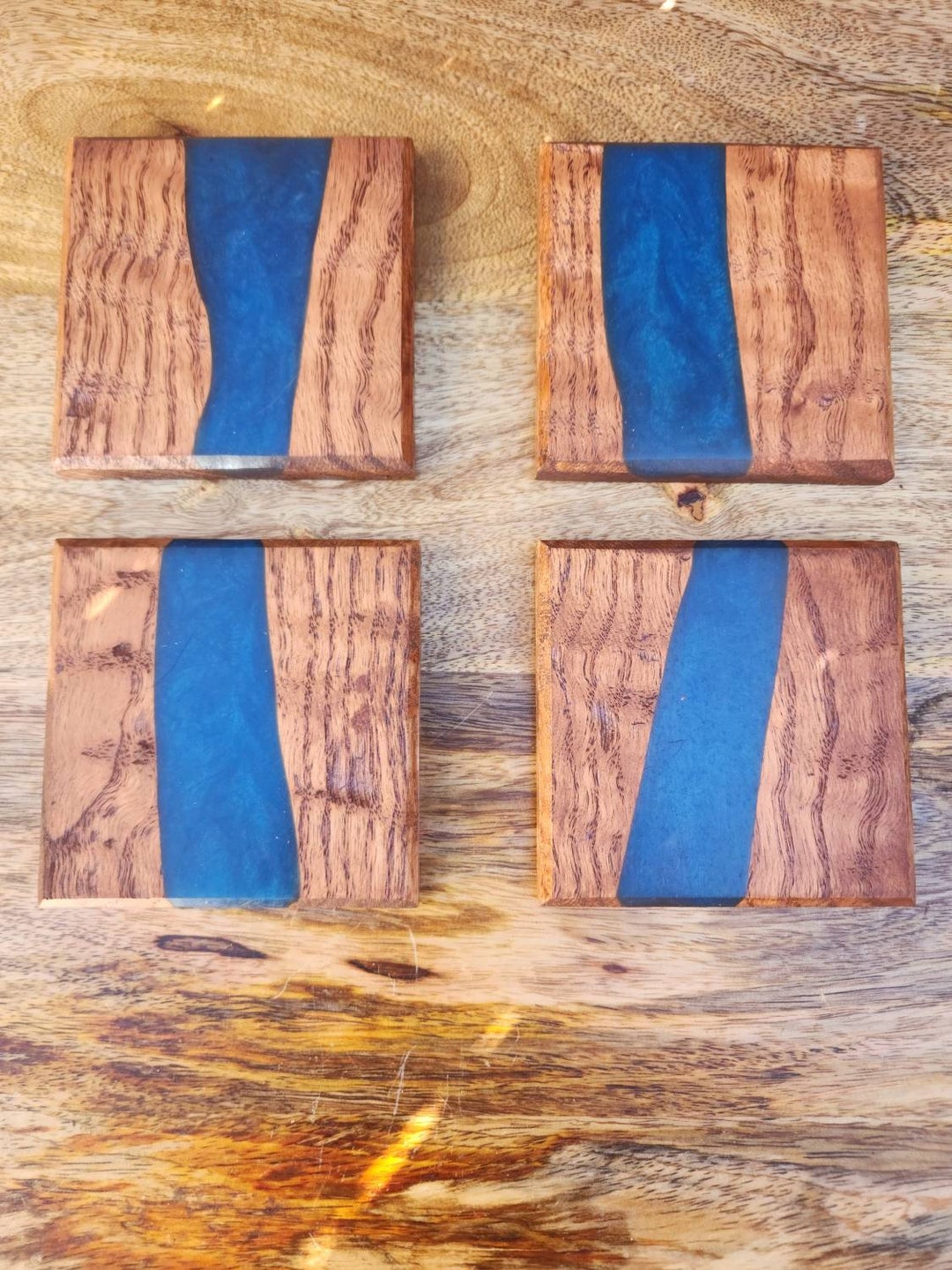 Oak and Epoxy Coasters - Etsy