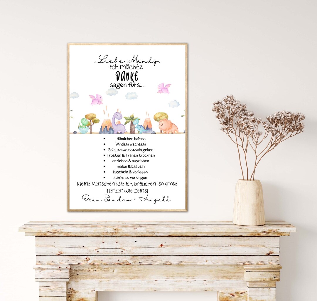Personalisiertes Danke Poster Tagesmutter / Erzieherin Kindergarten ...
