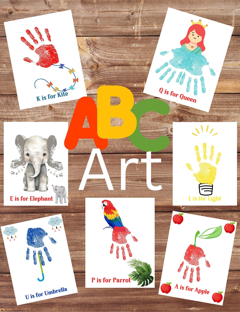 Alphabet Handprint Art Template|preschool ABC Art| Easy ABC Craft|abc ...