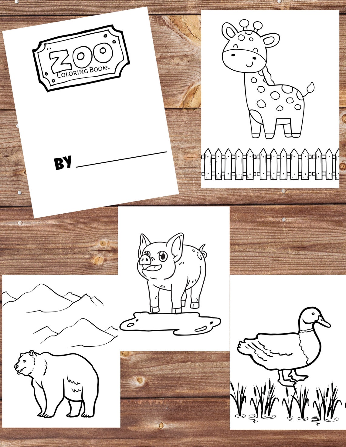 Zoo Animals Coloring Pages|preschool Animals Coloring Page| Easy ...