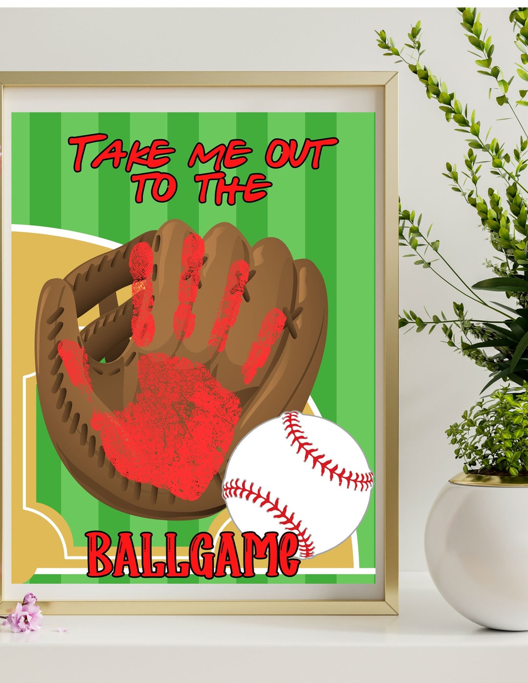 Baseball Handprint Art Template|preschool Baseball Art| Easy Baseball ...