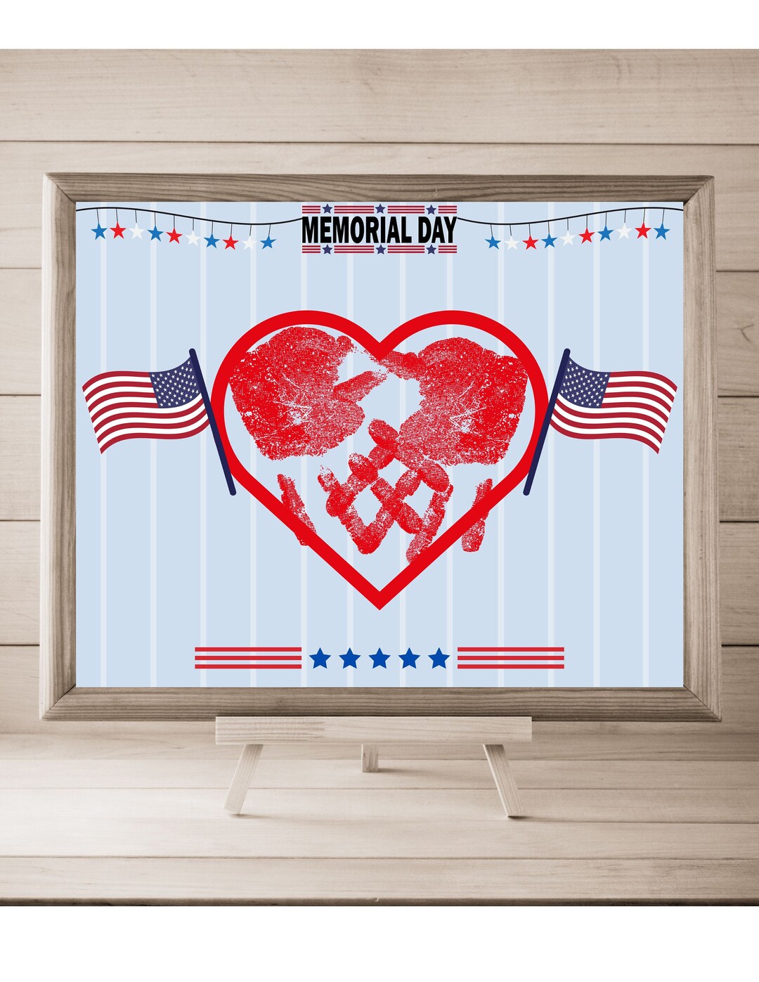 Memorial Day Handprint Art Template|preschool Memorial Day Art| Easy ...