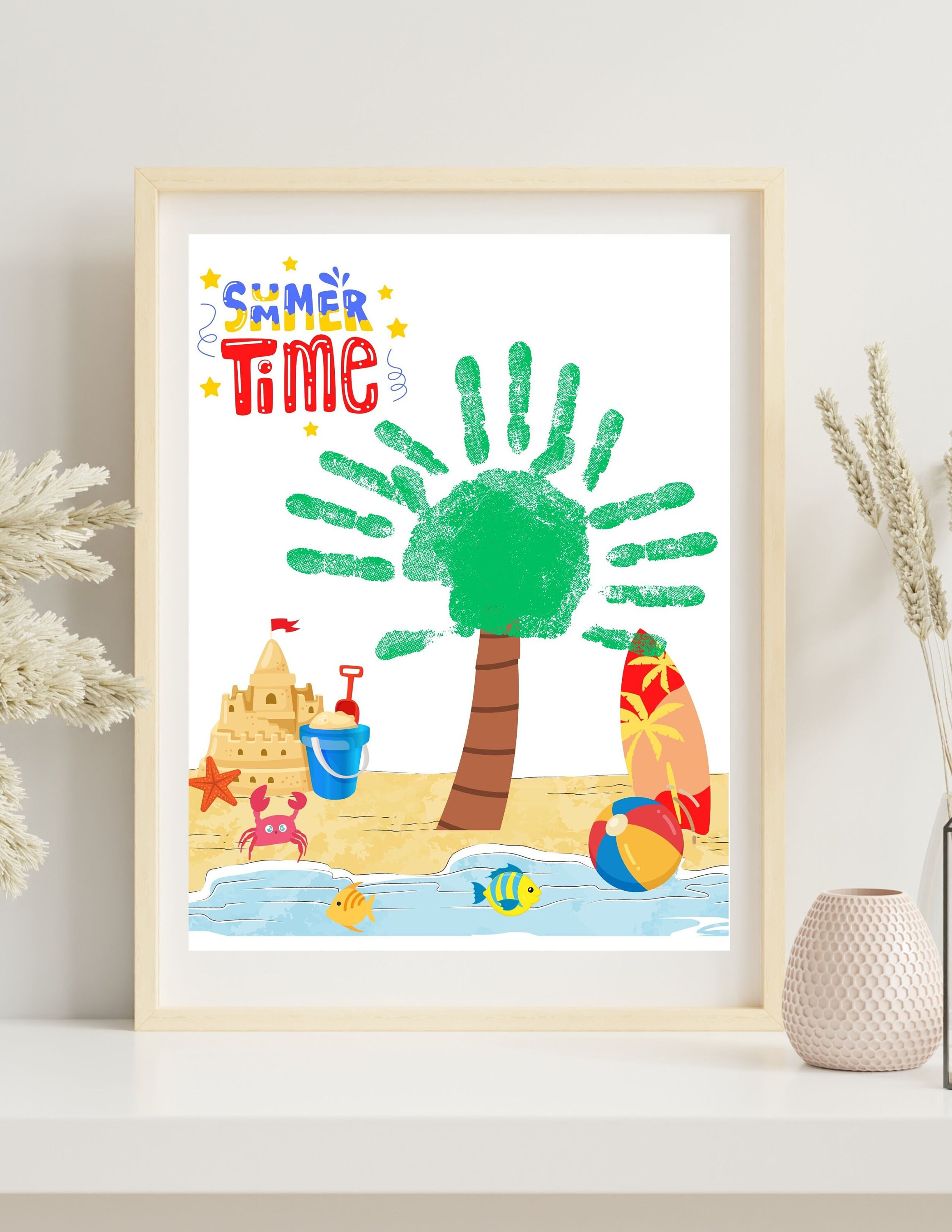 Summer Handprint Art Template|preschool Summer Art| Easy Summer Craft ...