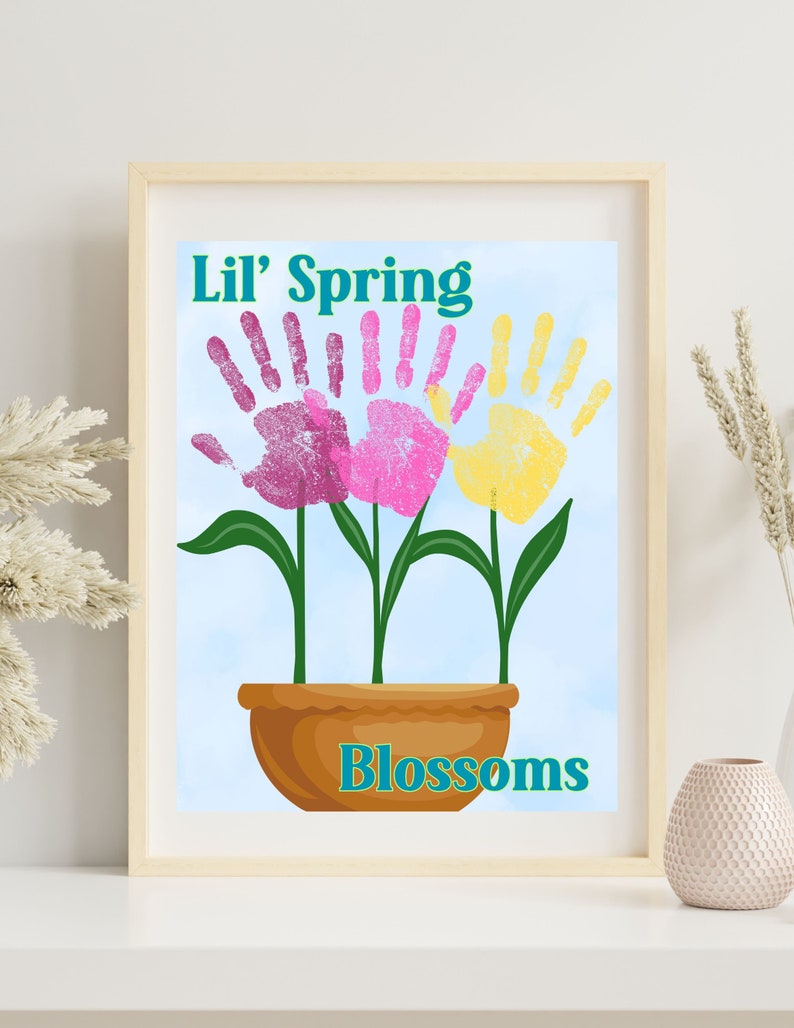 Spring Handprint Art Template|preschool Spring Art| Easy Spring Craft ...