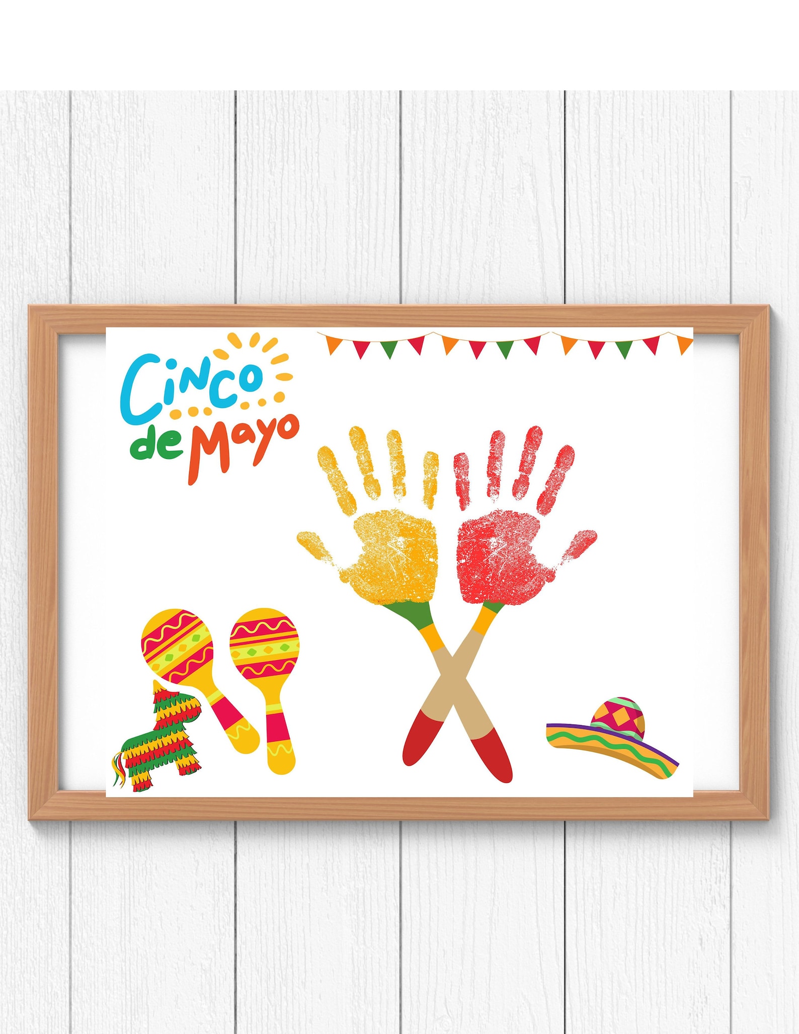 Cinco De Mayo Handprint Art Template|preschool Cinco De Mayo Art| Easy ...