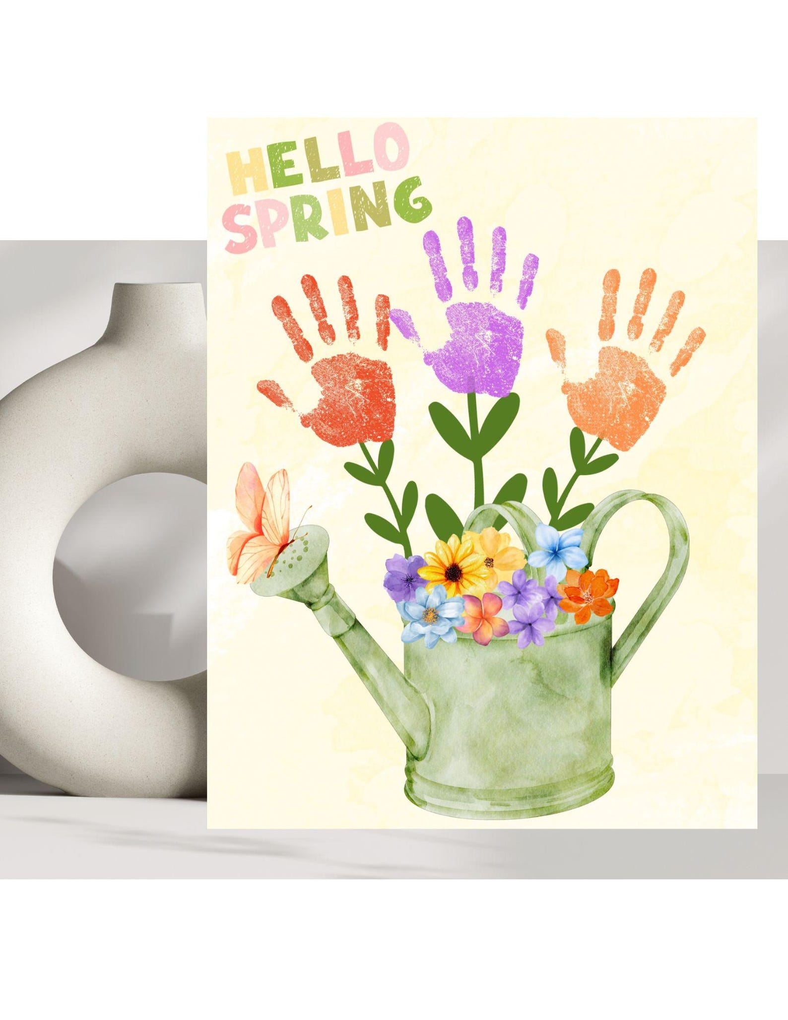 Spring Handprint Art Template|preschool Spring Art| Easy Spring Craft ...