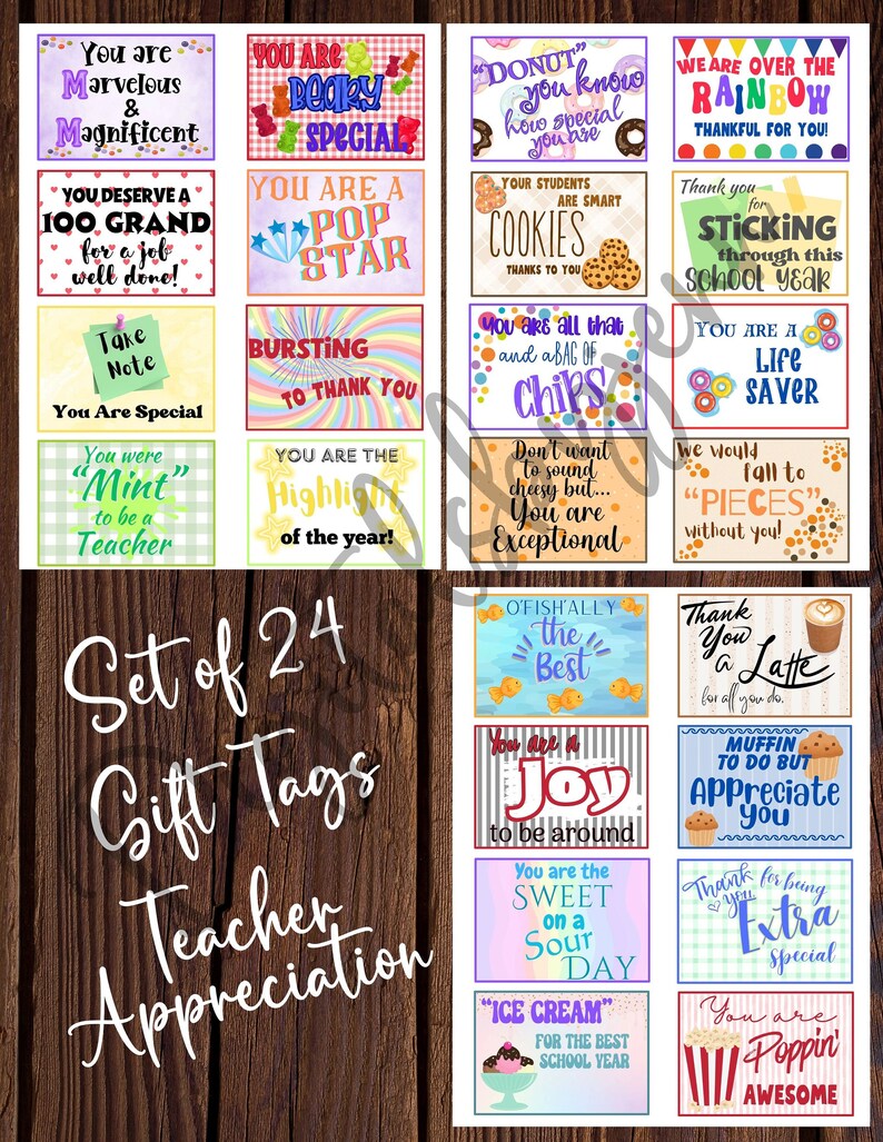 Teacher Appreciation Gift Tag|teacher Gift Tag Printable|gift Tag ...
