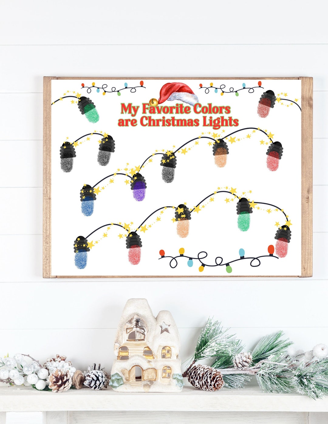 Christmas Lights Art Template|preschool Art| Easy Christmas Craft ...