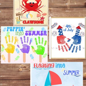 Bundle of Summer Handprint Footprint Art Template|preschool Spring Art ...