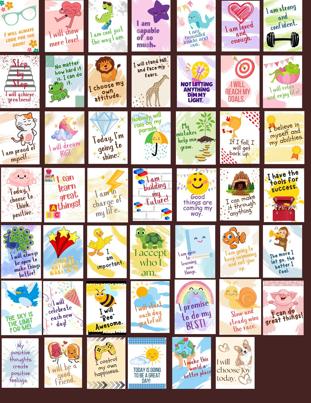 Classroom Affirmation Poster Set of 48, Positive Affirmation Posters ...