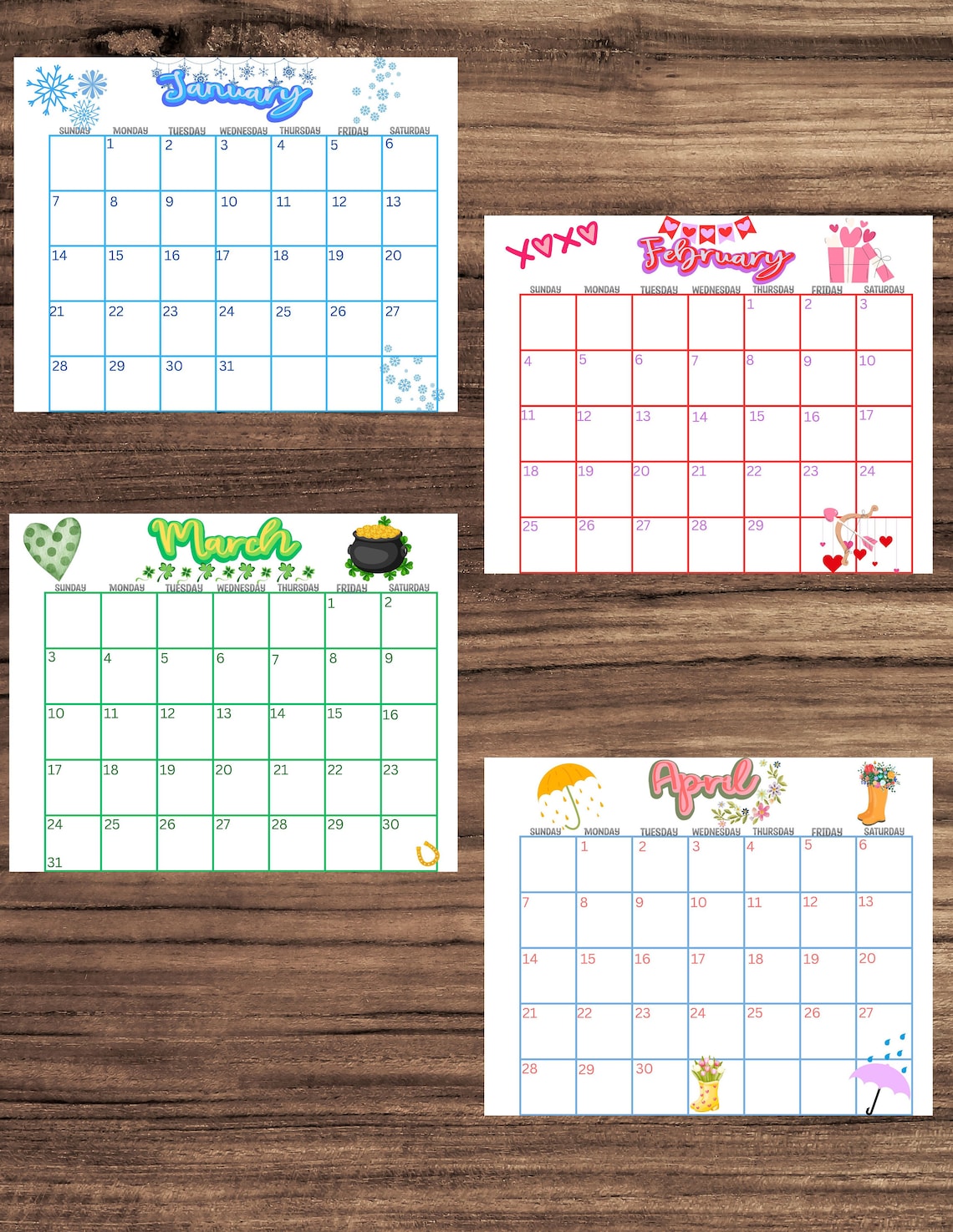 Printable Calendars, Printable Kids Calendars, 2024 Calendars ...