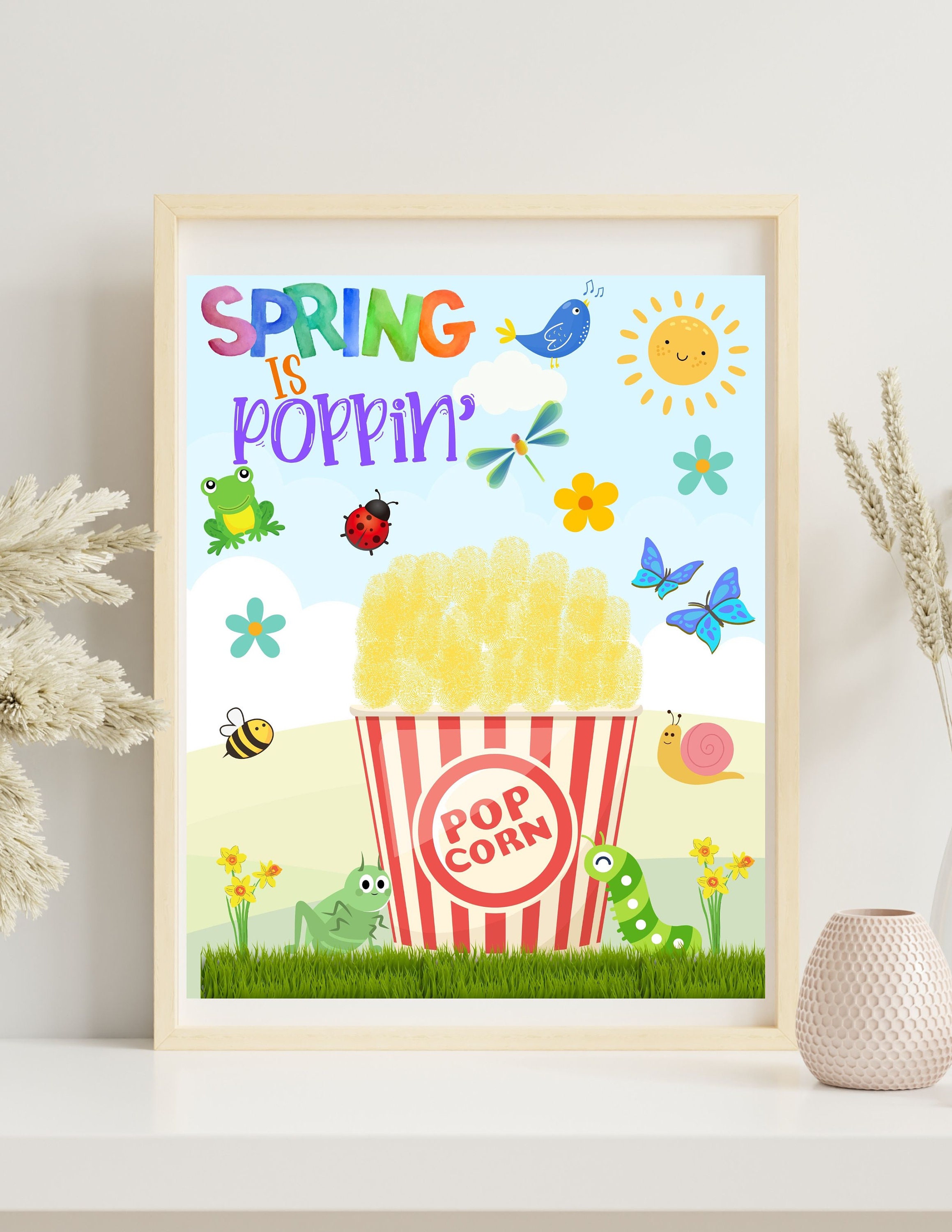 Spring Handprint Art Template|preschool Spring Art| Easy Spring Craft ...