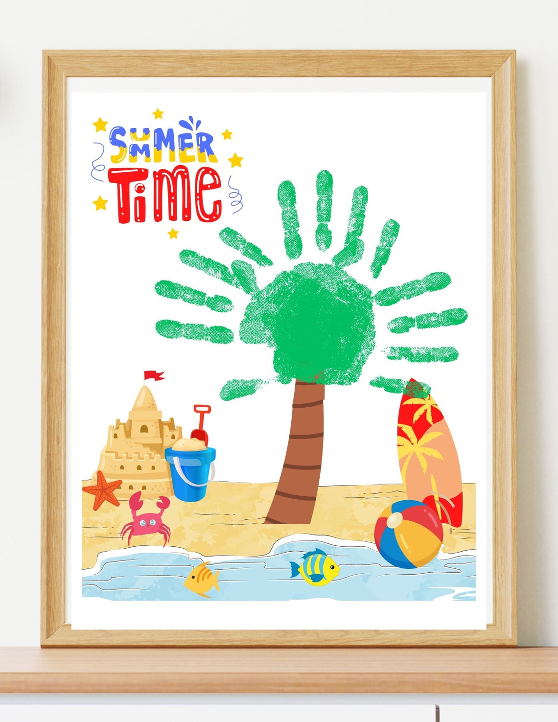 Summer Handprint Art Template|preschool Summer Art| Easy Summer Craft ...