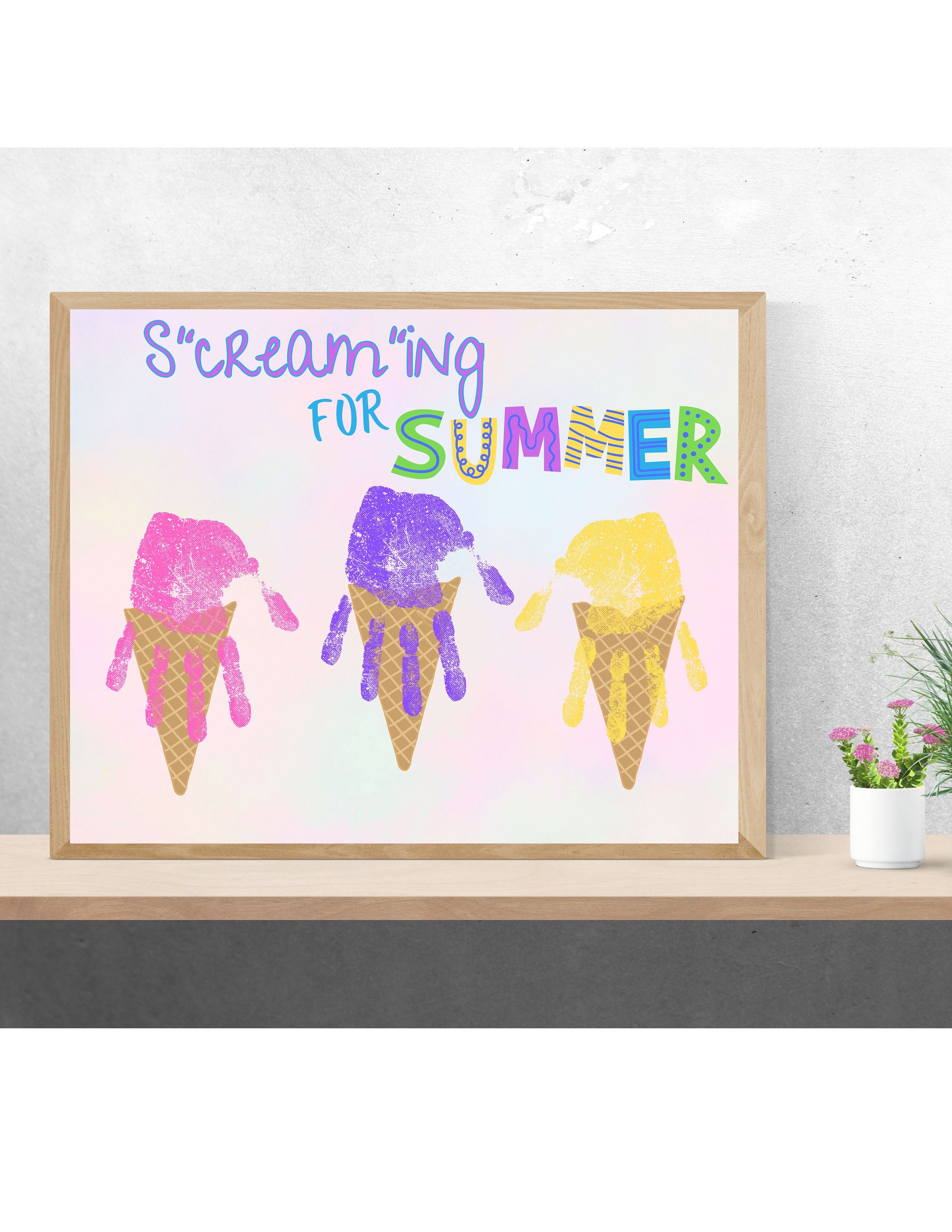 Summer Handprint Art Templatepreschool Summer Art Easy Summer ...