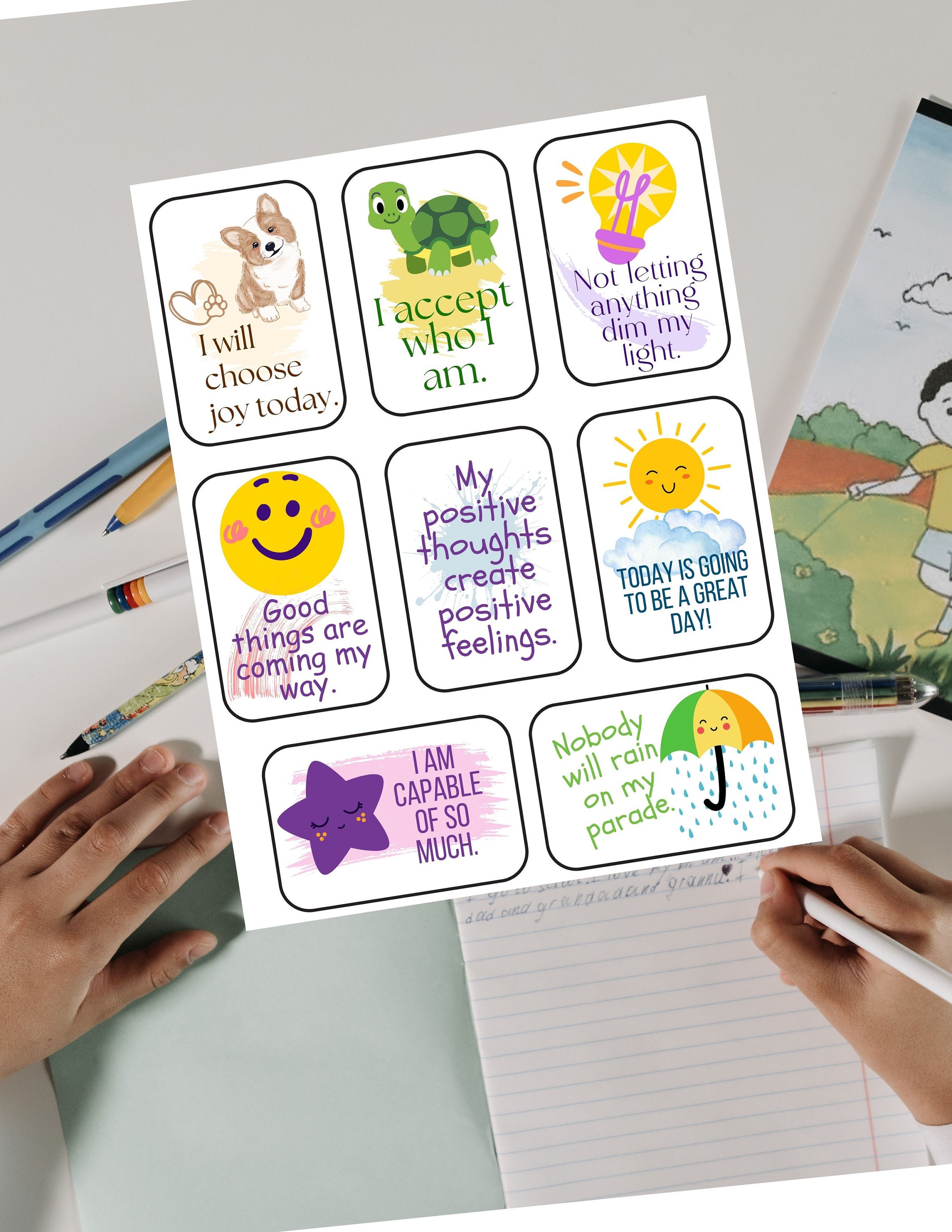 Kid's Affirmation Cards Set of 48, Positive Affirmation Cards Classroom ...