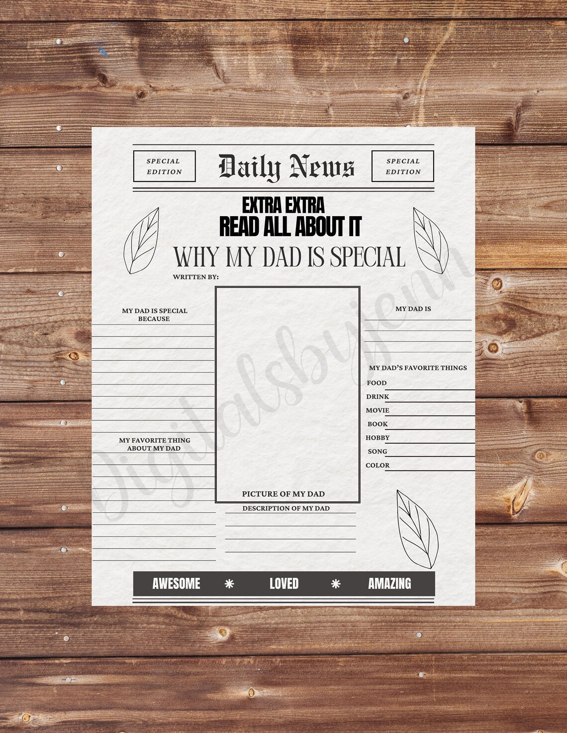 Father’s Day DIY Gift|father’s Day Newspaper| Easy Father’s Day Gift ...