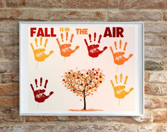 Fall Handprint Art Template|preschool Fall Art| Easy Fall Craft ...