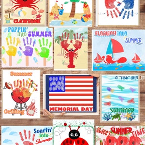 Bundle of Summer Handprint Footprint Art Template|preschool Spring Art ...