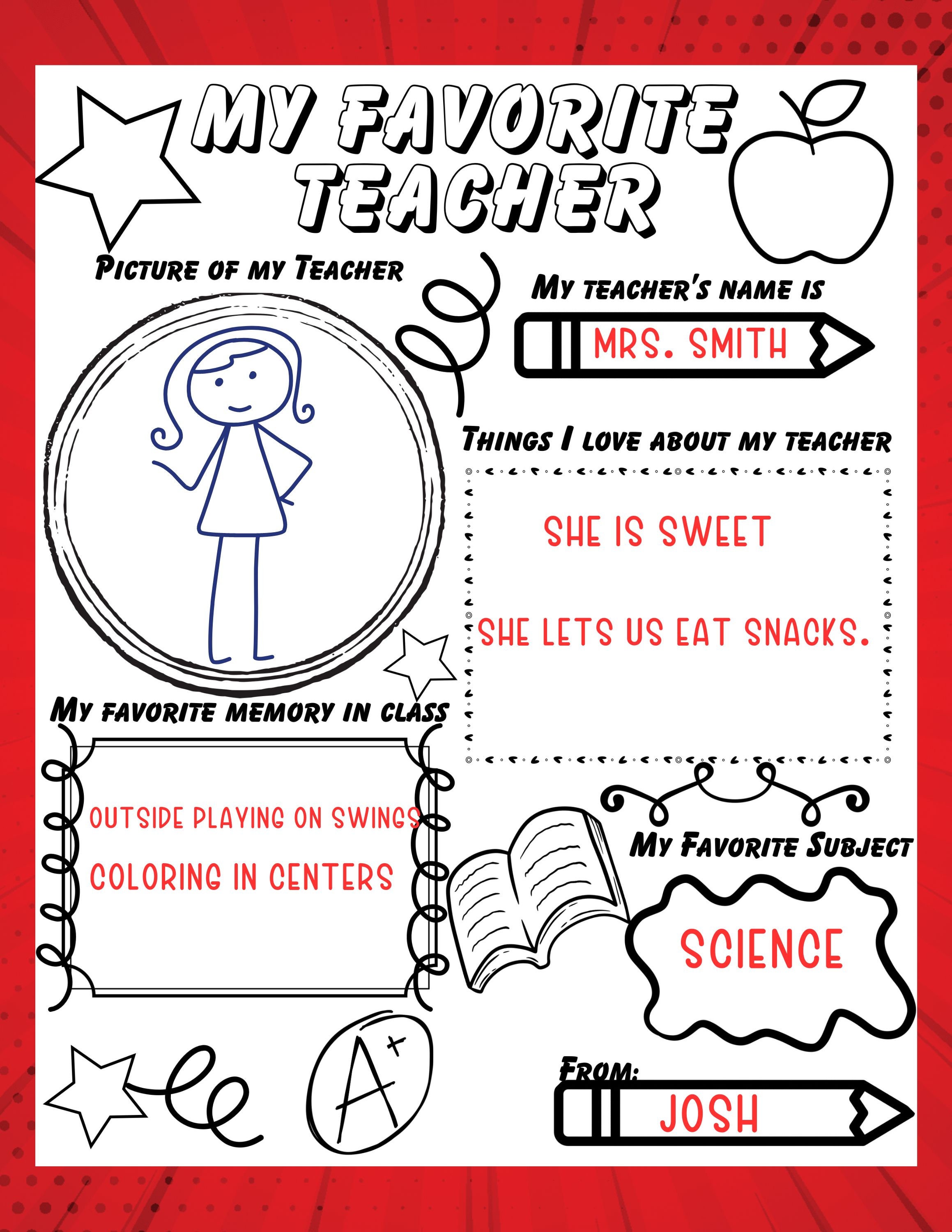 Teacher Appreciation Printable| Teacher Gift Download| Classroom ...