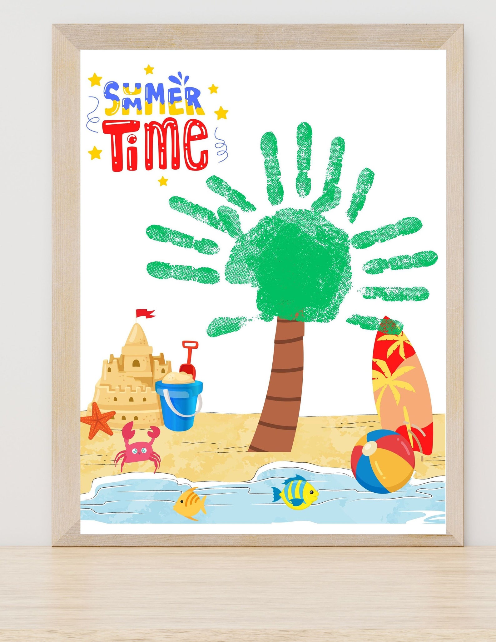 Summer Handprint Art Template|preschool Summer Art| Easy Summer Craft ...