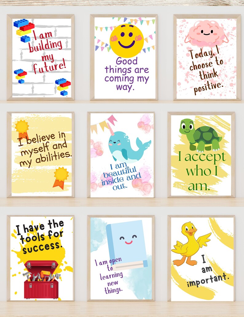 Classroom Affirmation Poster Set of 48, Positive Affirmation Posters ...
