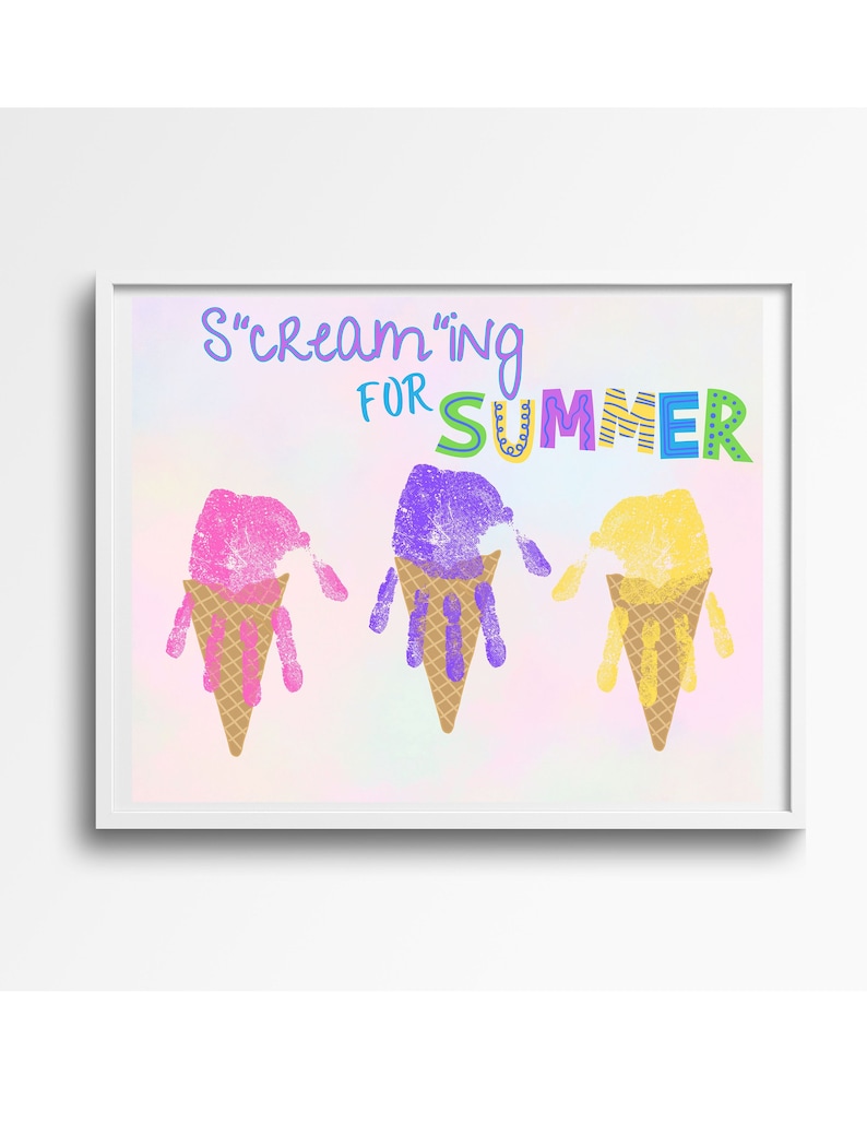Summer Handprint Art Template|preschool Summer Art| Easy Summer Craft ...