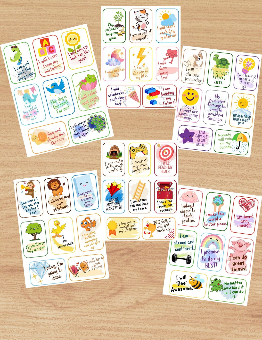 Kid's Affirmation Cards Set of 48, Positive Affirmation Cards Classroom ...