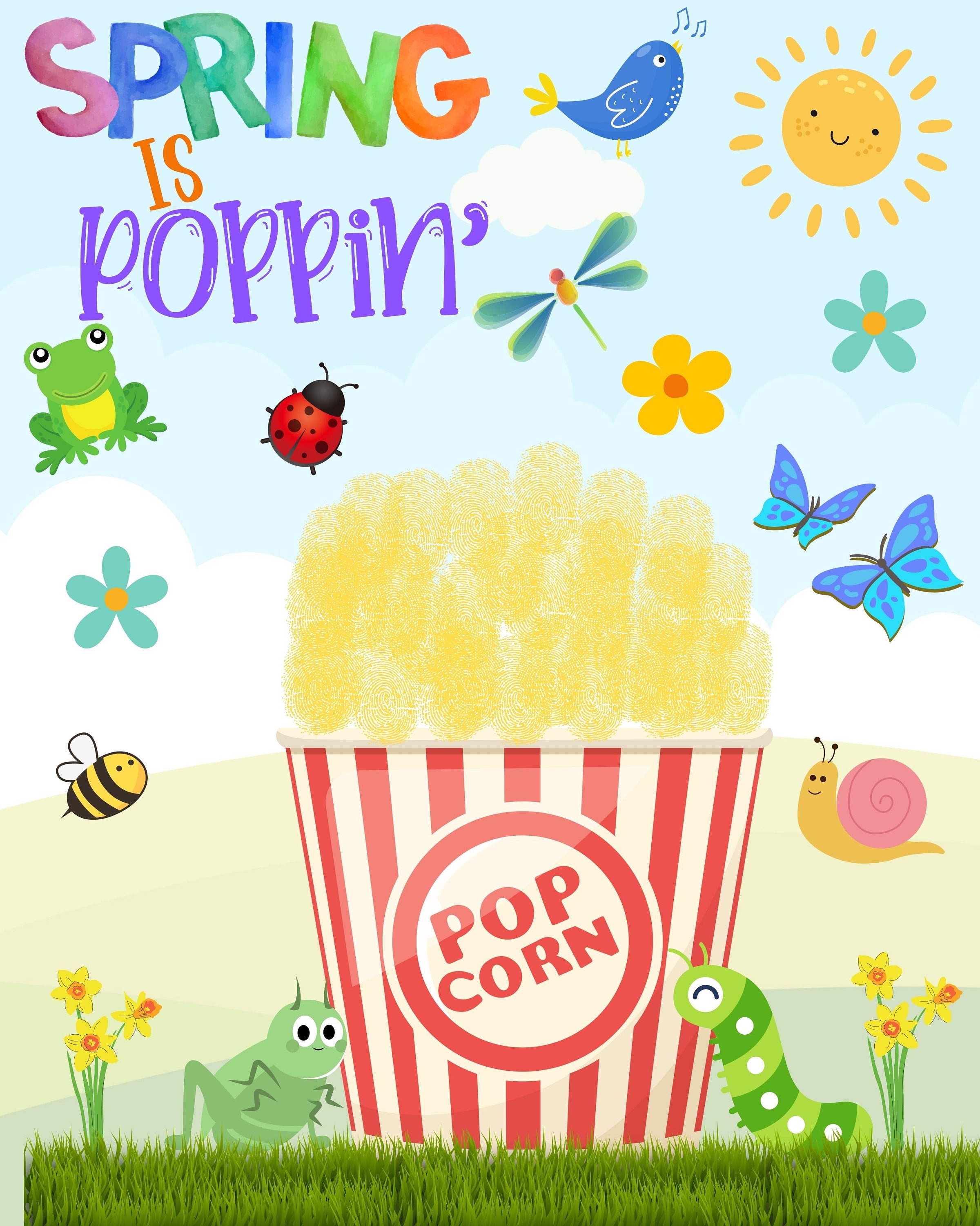 Spring Handprint Art Template|preschool Spring Art| Easy Spring Craft ...