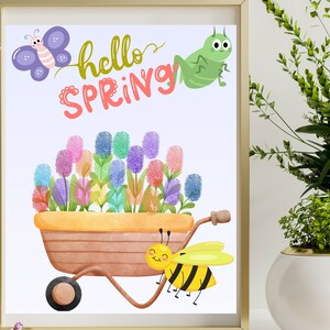 Spring Handprint Art Template|preschool Spring Art| Easy Spring Craft ...