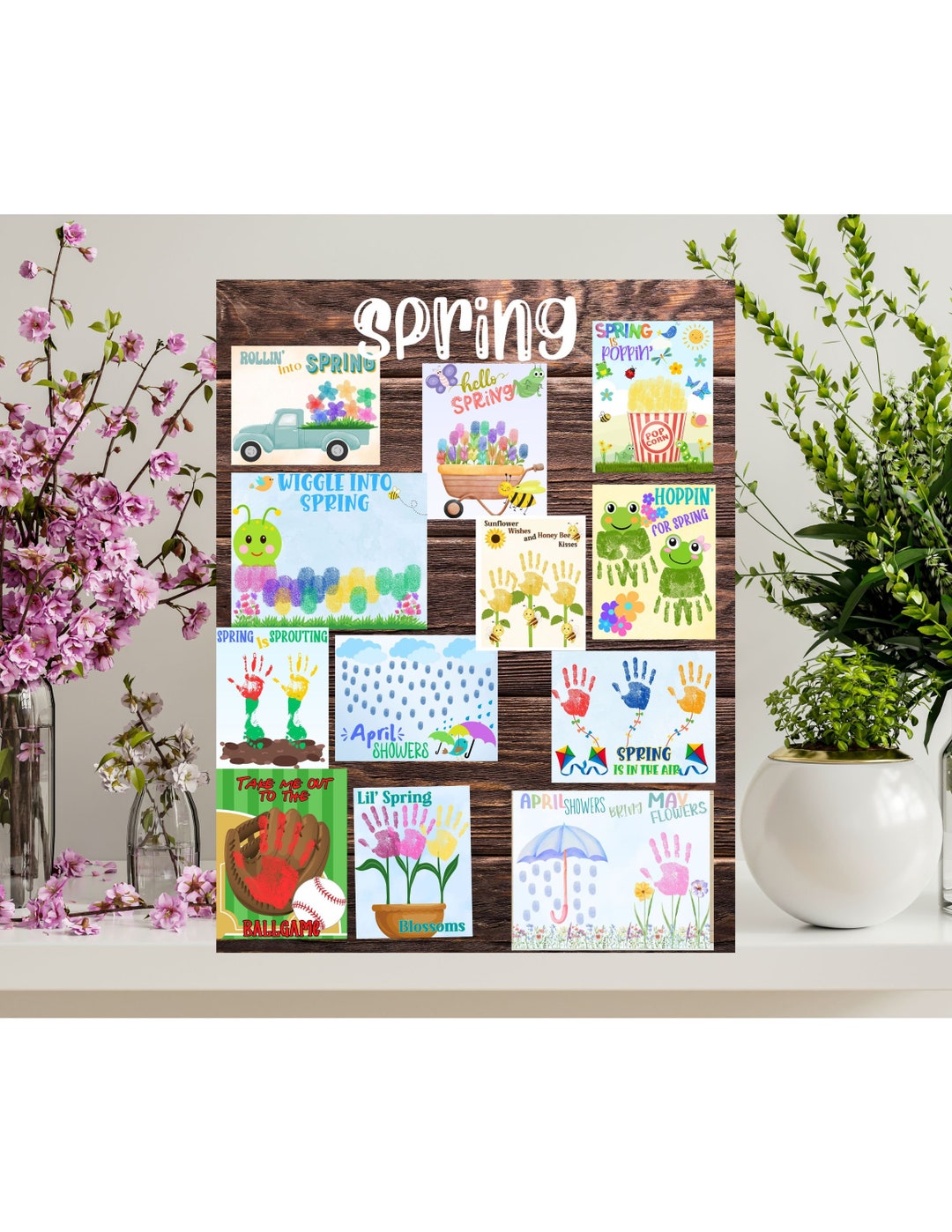Bundle of Spring Handprint Art Template|preschool Spring Art| Easy ...