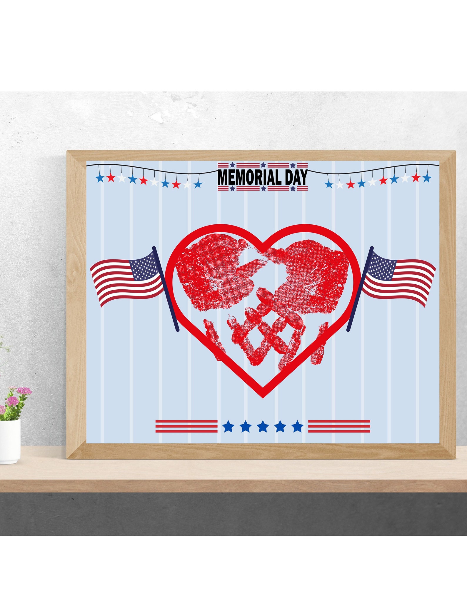 Memorial Day Handprint Art Template|preschool Memorial Day Art| Easy ...
