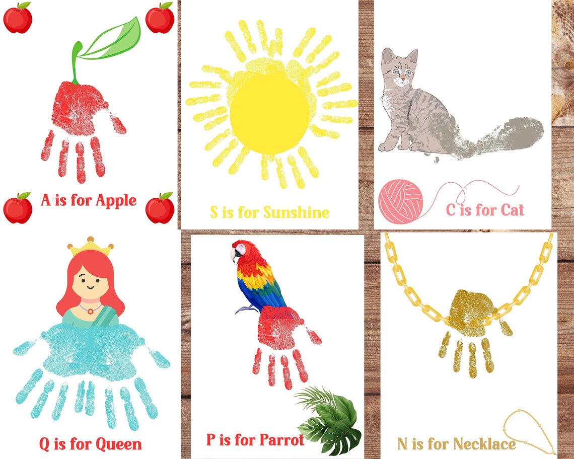 Alphabet Handprint Art Template|preschool ABC Art| Easy ABC Craft|abc ...