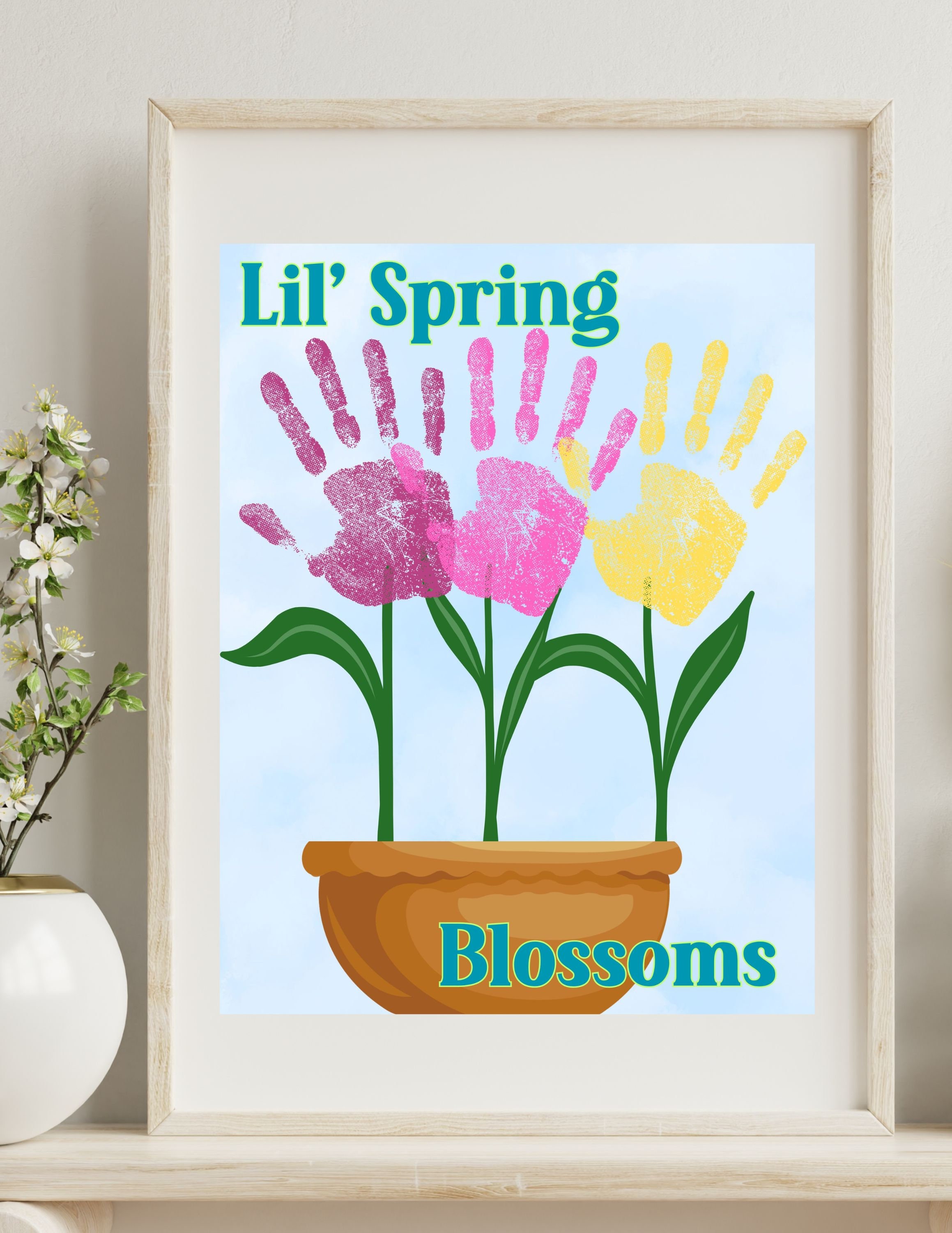 Spring Handprint Art Template|preschool Spring Art| Easy Spring Craft ...
